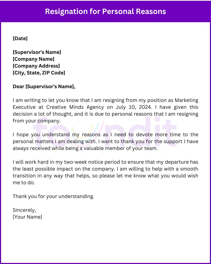 Free Resignation Letter Templates & Samples [2024 UPDATED] - foundit