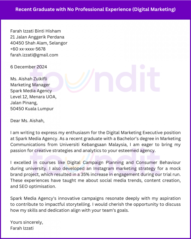 Cover Letter for Fresh Graduates: Template, Samples and Tips [2025]